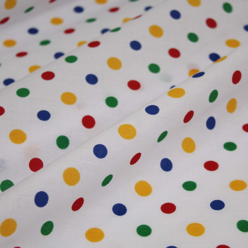 Multi Coloured Spots Large Polycotton Fabric - The Curtain Store at Home