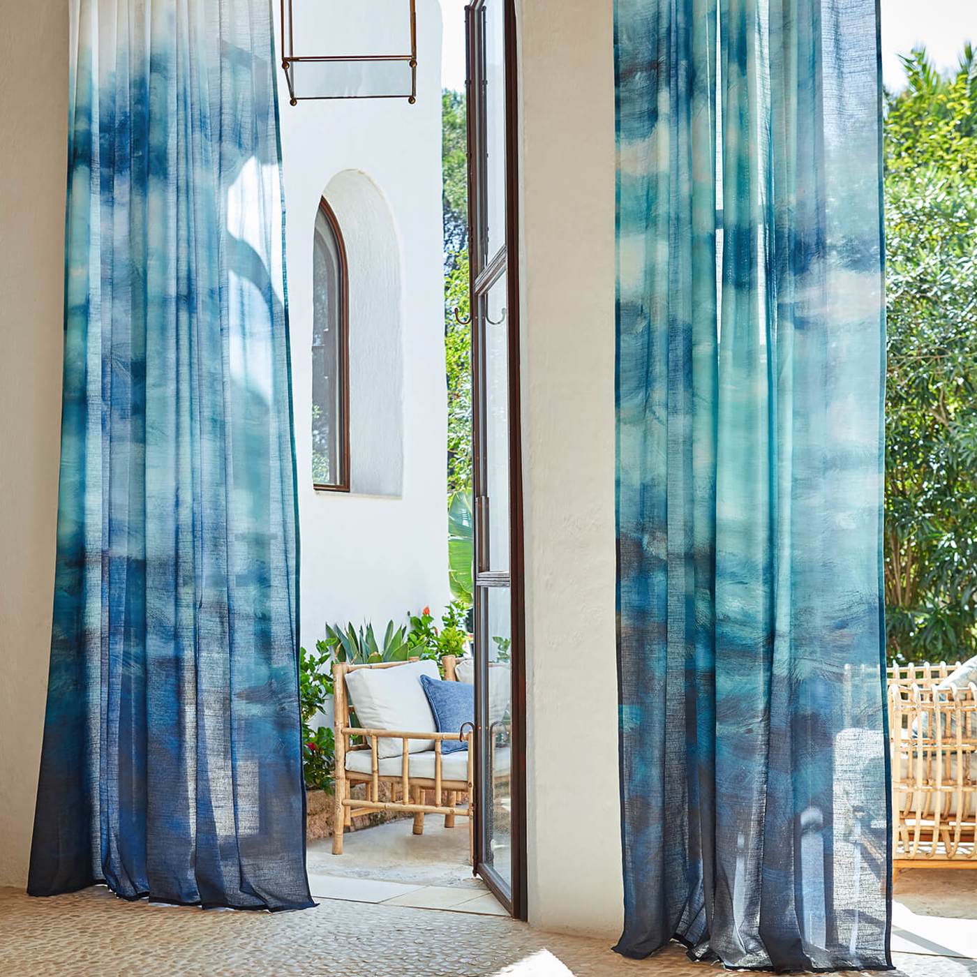 Nairobi Azure Curtain Fabric - The Curtain Store at Home